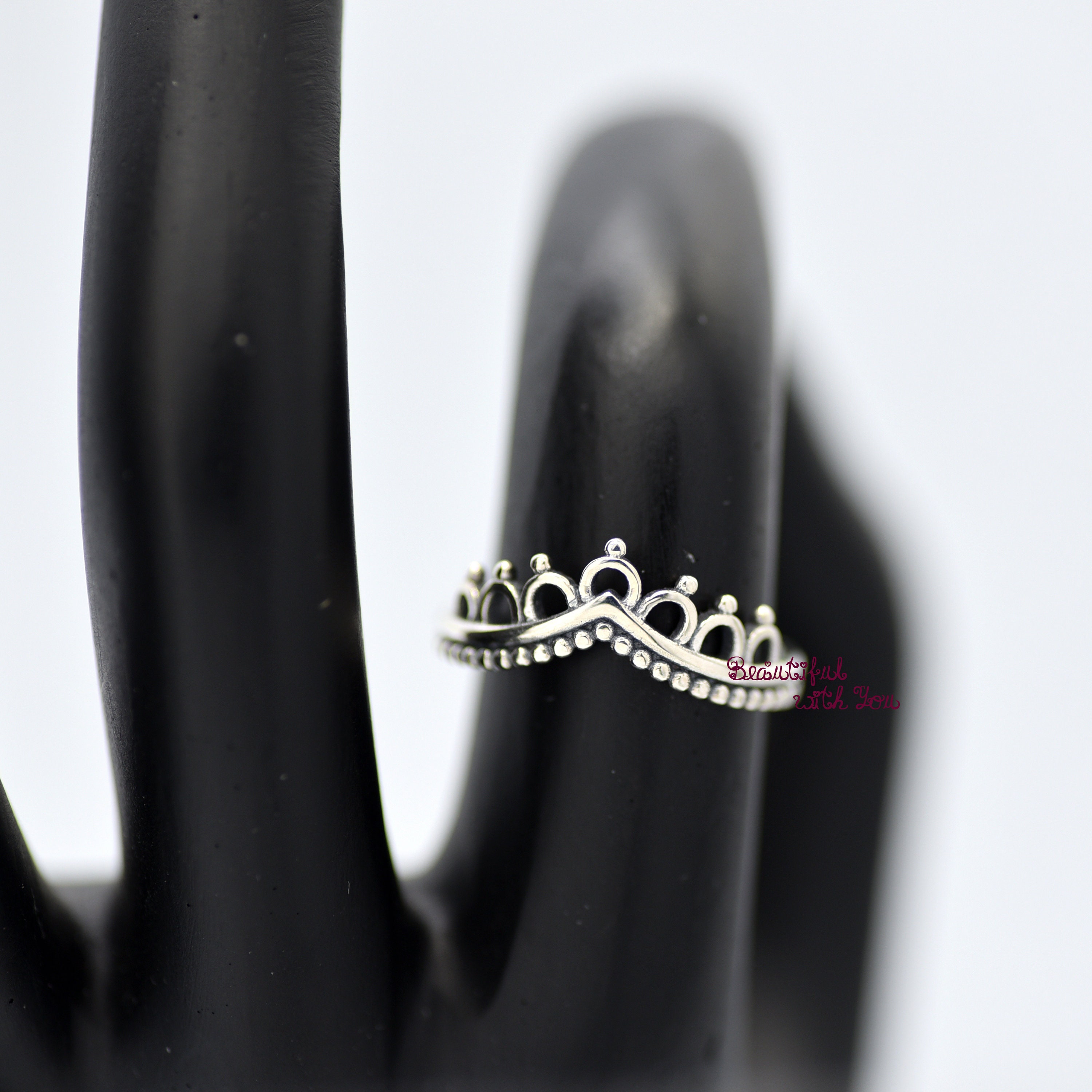 Double Layered Plain Bead Wishbone Tiara Ring Solid 925 - Etsy