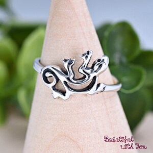 Reptiles Gecko Lizard Ring, Sideways Dainty Cute Lizard Silver Ring ...