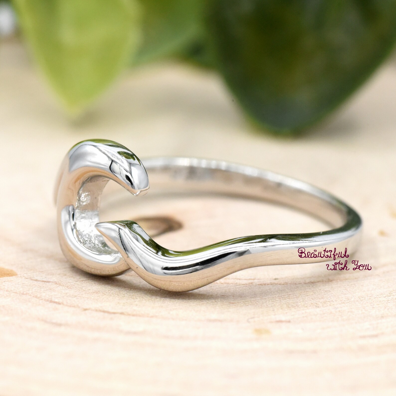 Big & Small Ocean Waves Ring, Solid 925 Sterling Silver Waves Ring ...