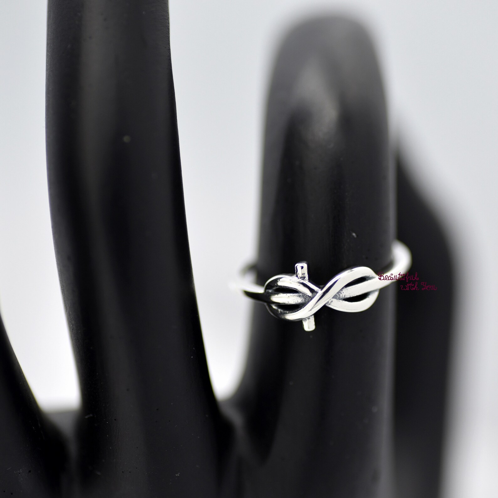Infinity Sideways Cross Ring Solid 925 Sterling Silver Cross - Etsy
