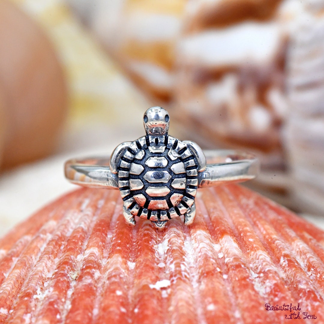 Turtle Toe Ring Solid 925 Sterling Silver Open Adjustable - Etsy