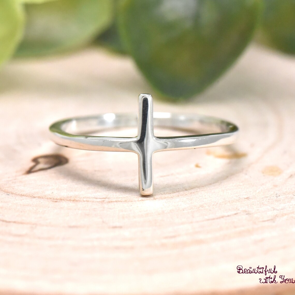 Simple Cross Ring Sterling Silver Cross Ring Christians - Etsy