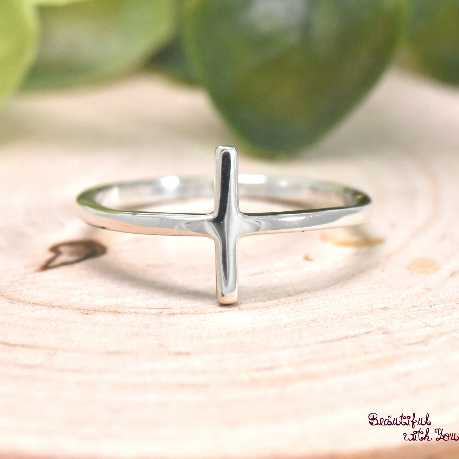Simple Cross Ring Sterling Silver Cross Ring Christians - Etsy