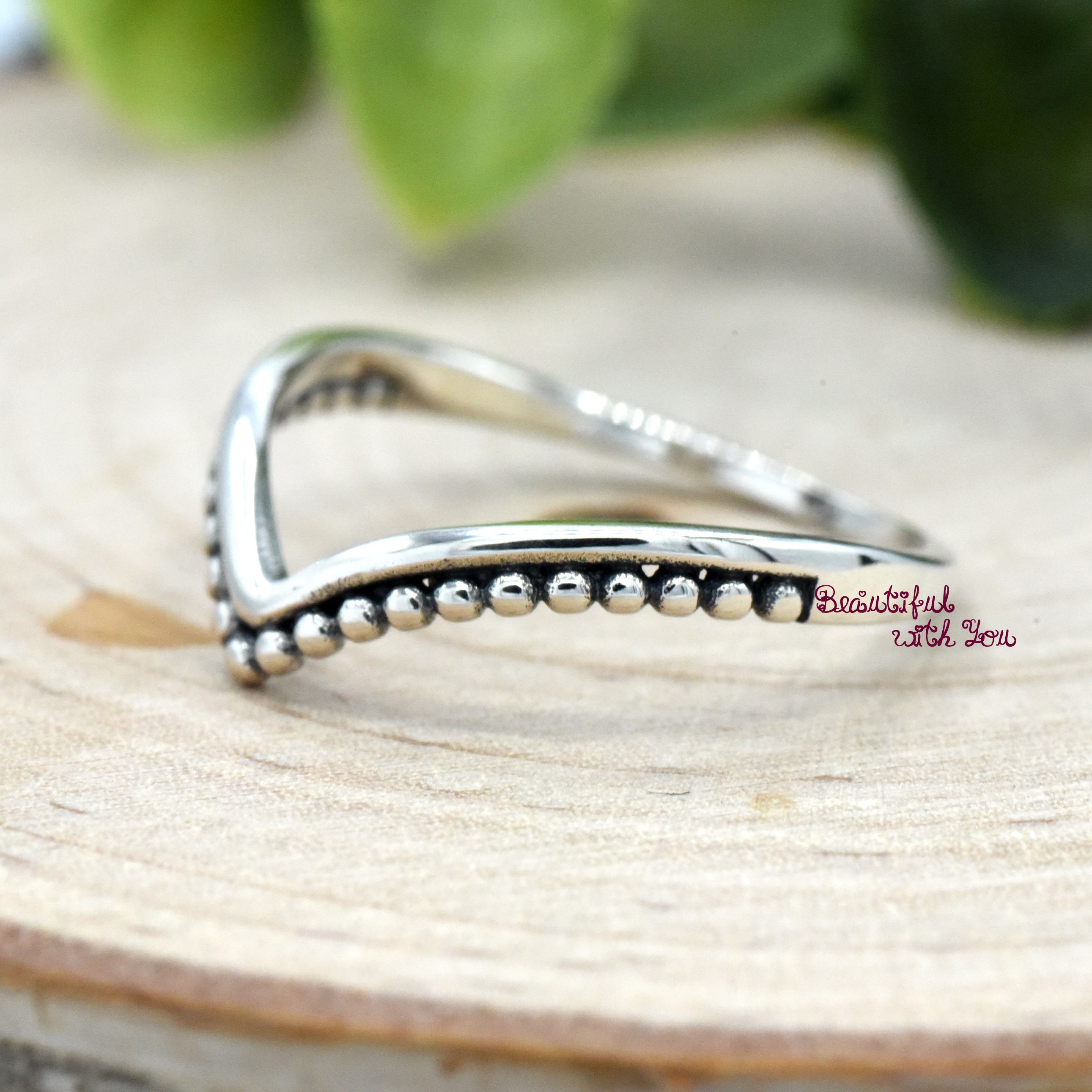Double Layered Plain Bead Wishbone Thumb Ring Solid 925 - Etsy