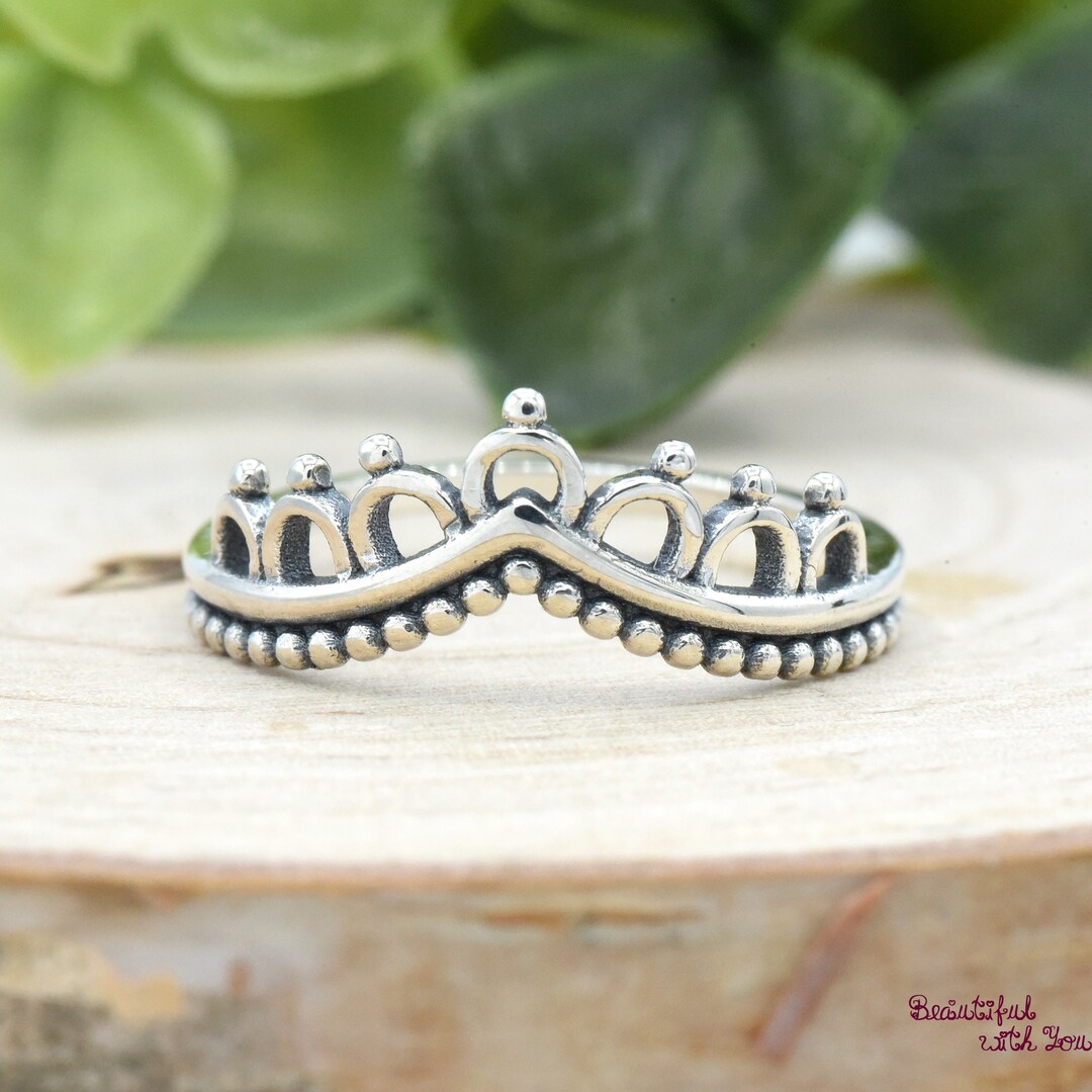 Double Layered Plain Bead Wishbone Tiara Ring Solid 925 - Etsy