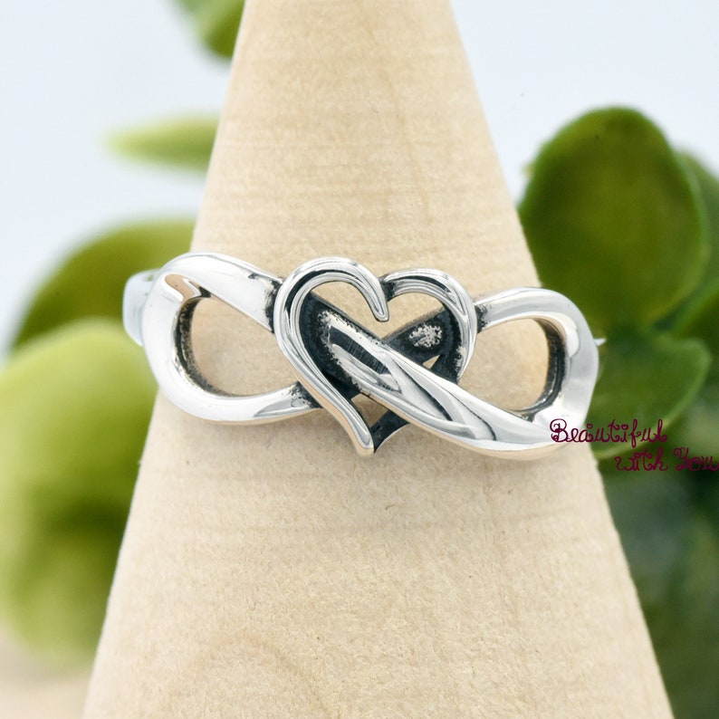 Sterling Silver Heart Infinity Ring, Promise Ring for Her, Infinity ...