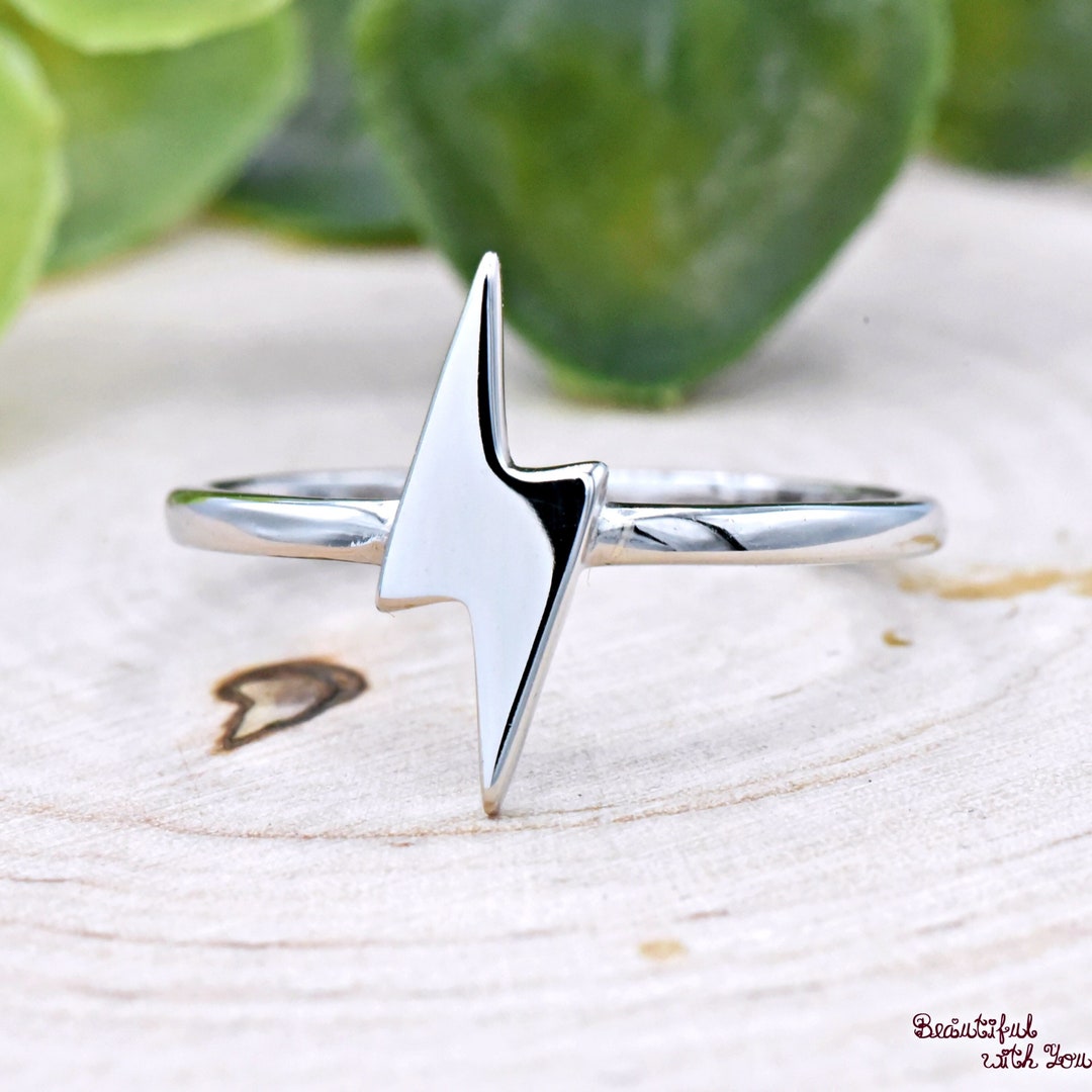 Thunderbolt Ring, Lightning Bolt Ring Silver, Thunderbolt Lightning Bolt 925 Sterling Silver ...