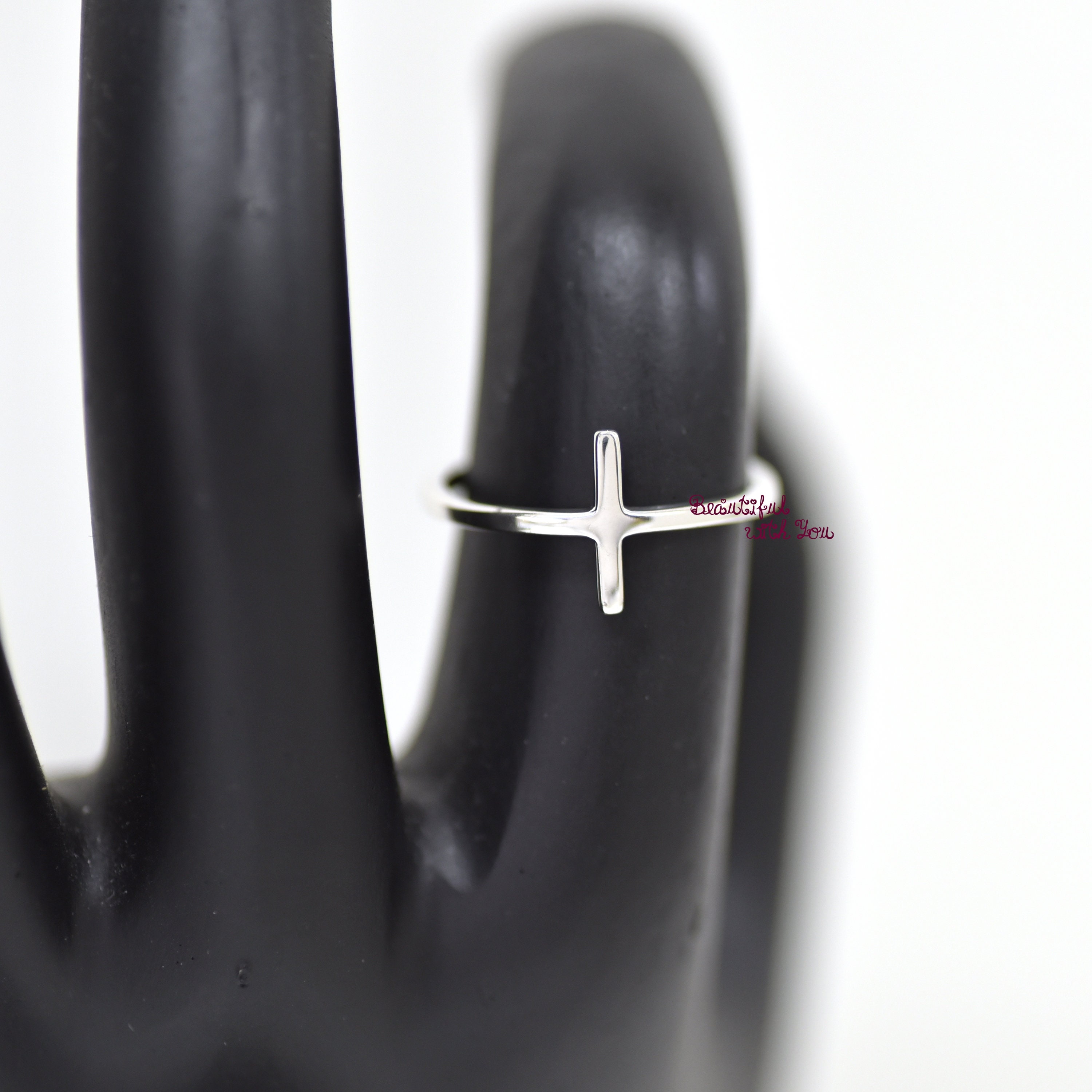 Simple Cross Ring Sterling Silver Cross Ring Christians - Etsy