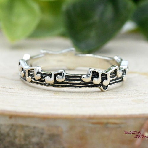 Musical Notes Collection 925 Sterling Silver Music Notes Ring - Etsy