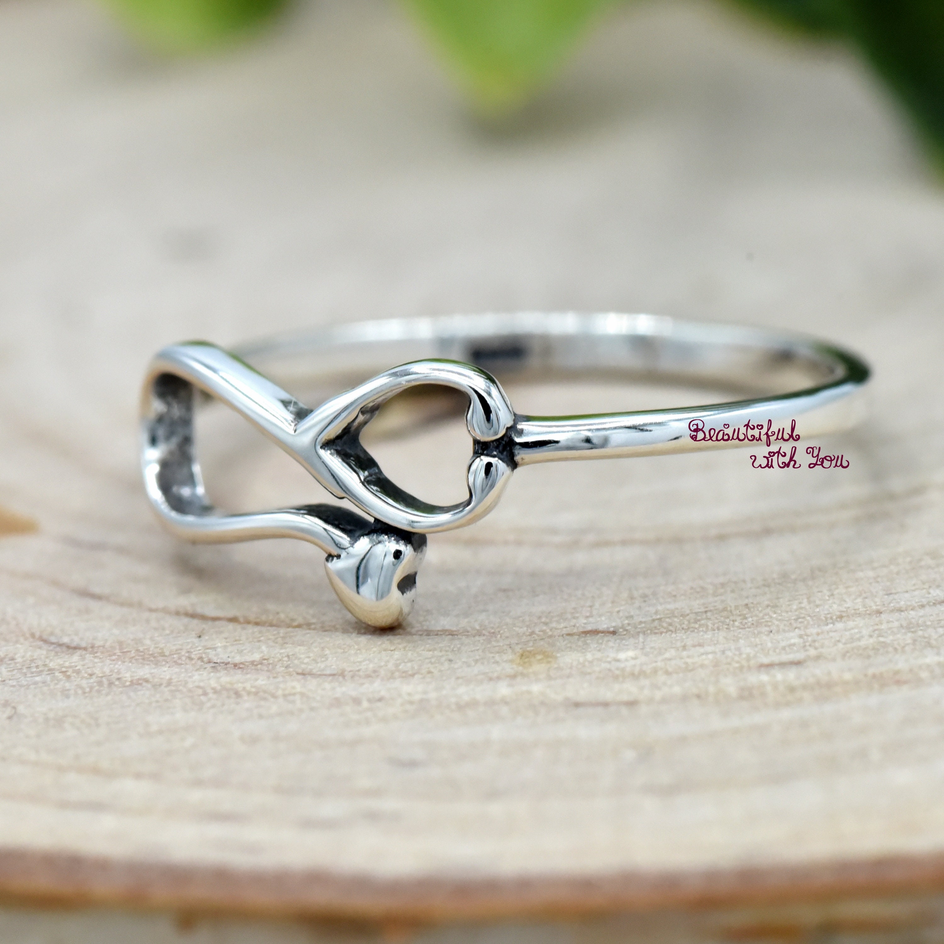 Infinity Heart End Stethoscope Ring Solid 925 Sterling Silver - Etsy