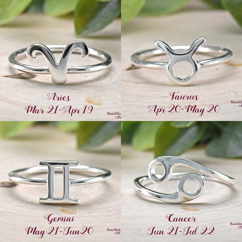 Zodiac Sign Ring Leo Ring Star Signs Ring Birth Date Ring - Etsy Singapore