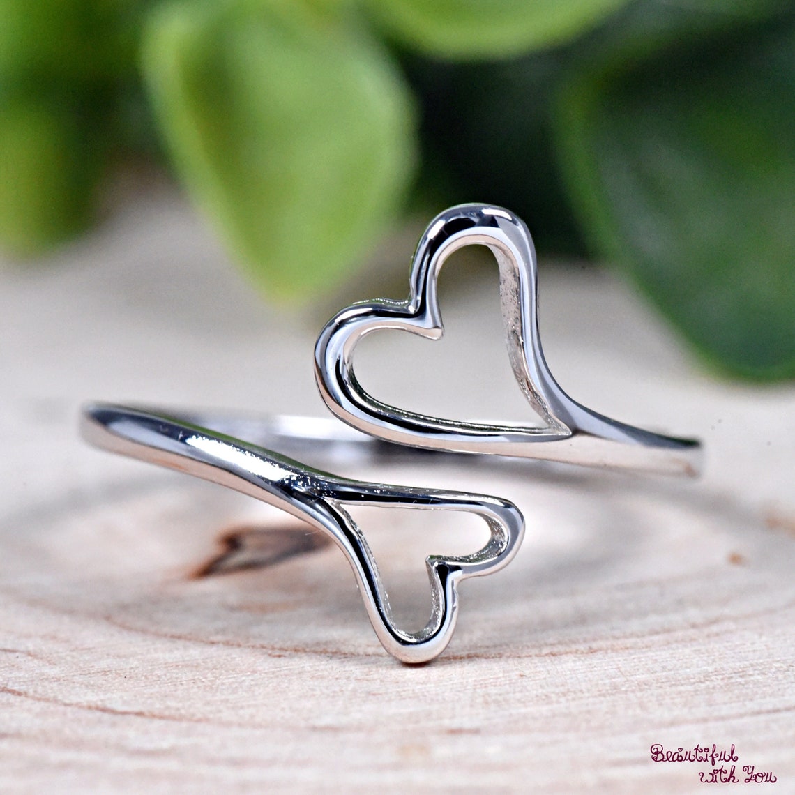 Open Heart End Adjustable Midi Thumb Ring Heart Thumb Ring - Etsy