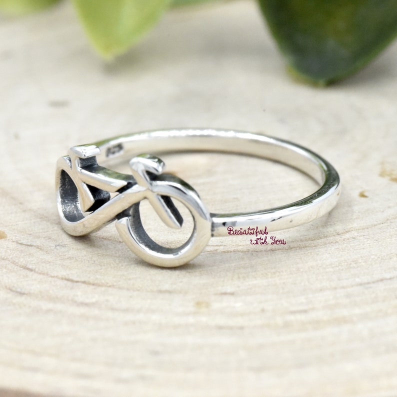 Bicycle Ring Casual Ladies Ring Solid 925 Sterling Silver - Etsy