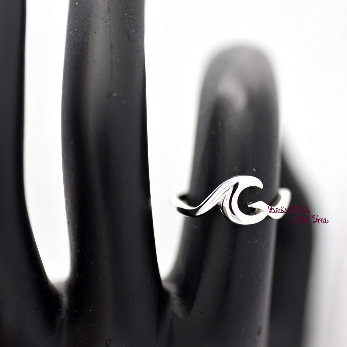 Big & Small Ocean Waves Ring Solid 925 Sterling Silver Waves - Etsy