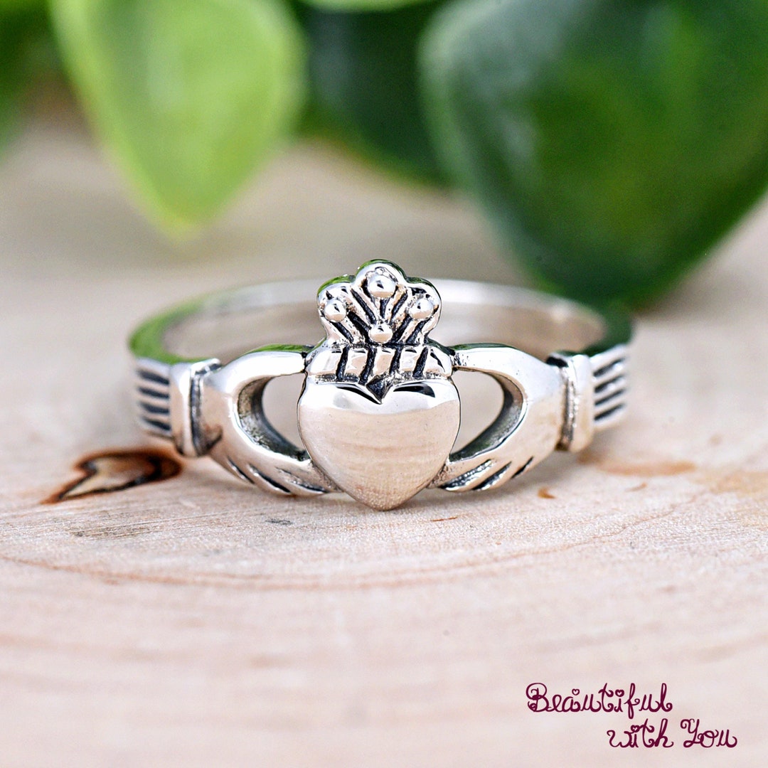 Anillo Claddagh de plata, anillo Claddagh de plata de ley 925, anillo ...