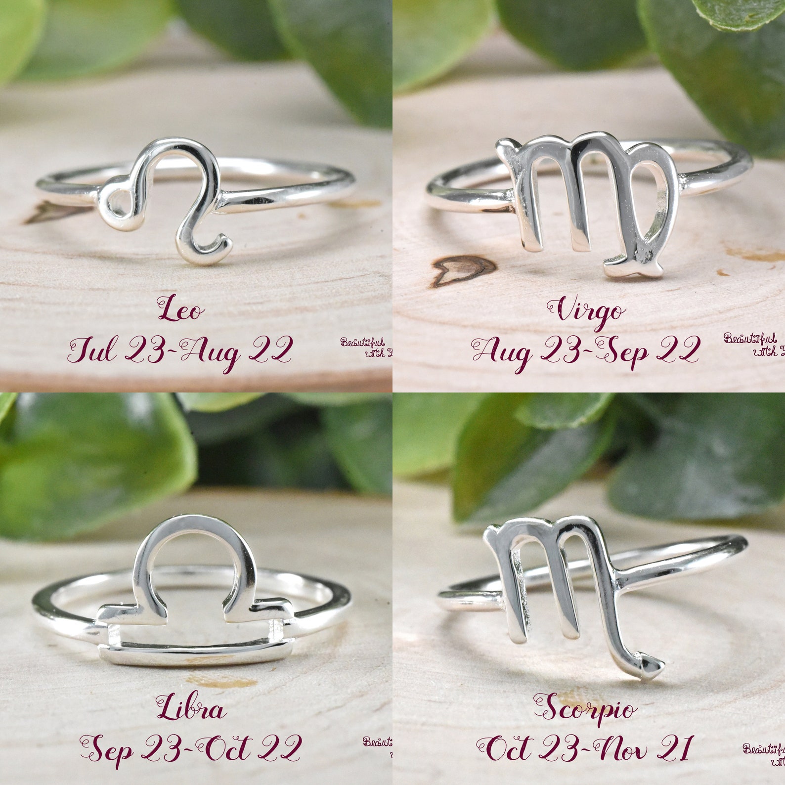 Zodiac Sign Ring Cancer Ring Star Signs Ring Birth Date - Etsy