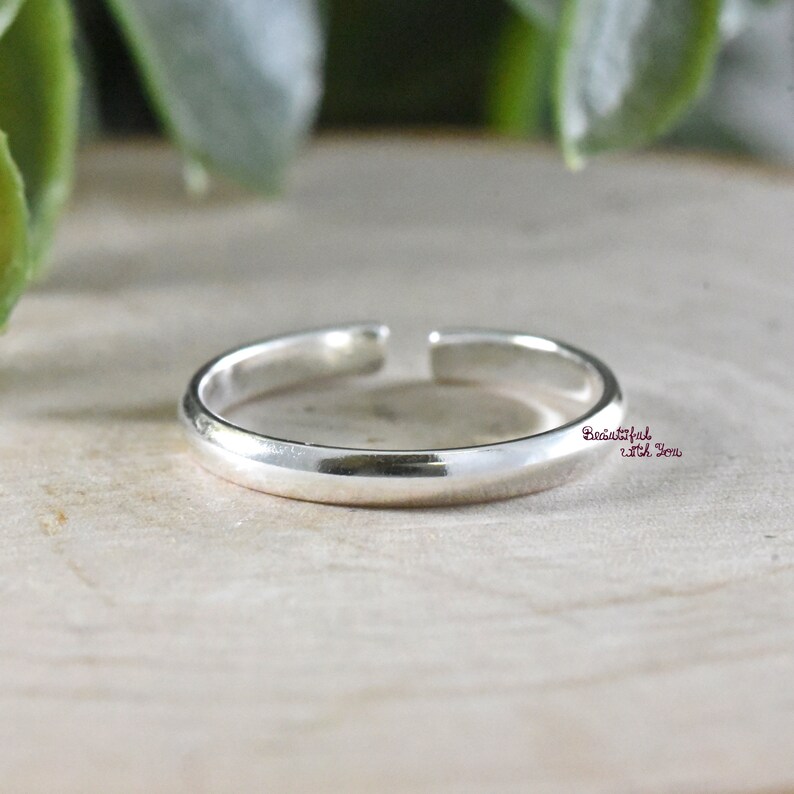 Simple Plain Silver Toe Ring Womens Toe Ring Adjustable - Etsy