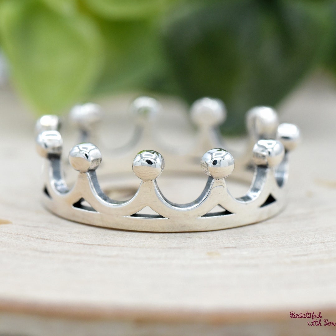 Simple Cute Crown Ring, Girls Womens Crown Princess Tiara Ring, Solid ...