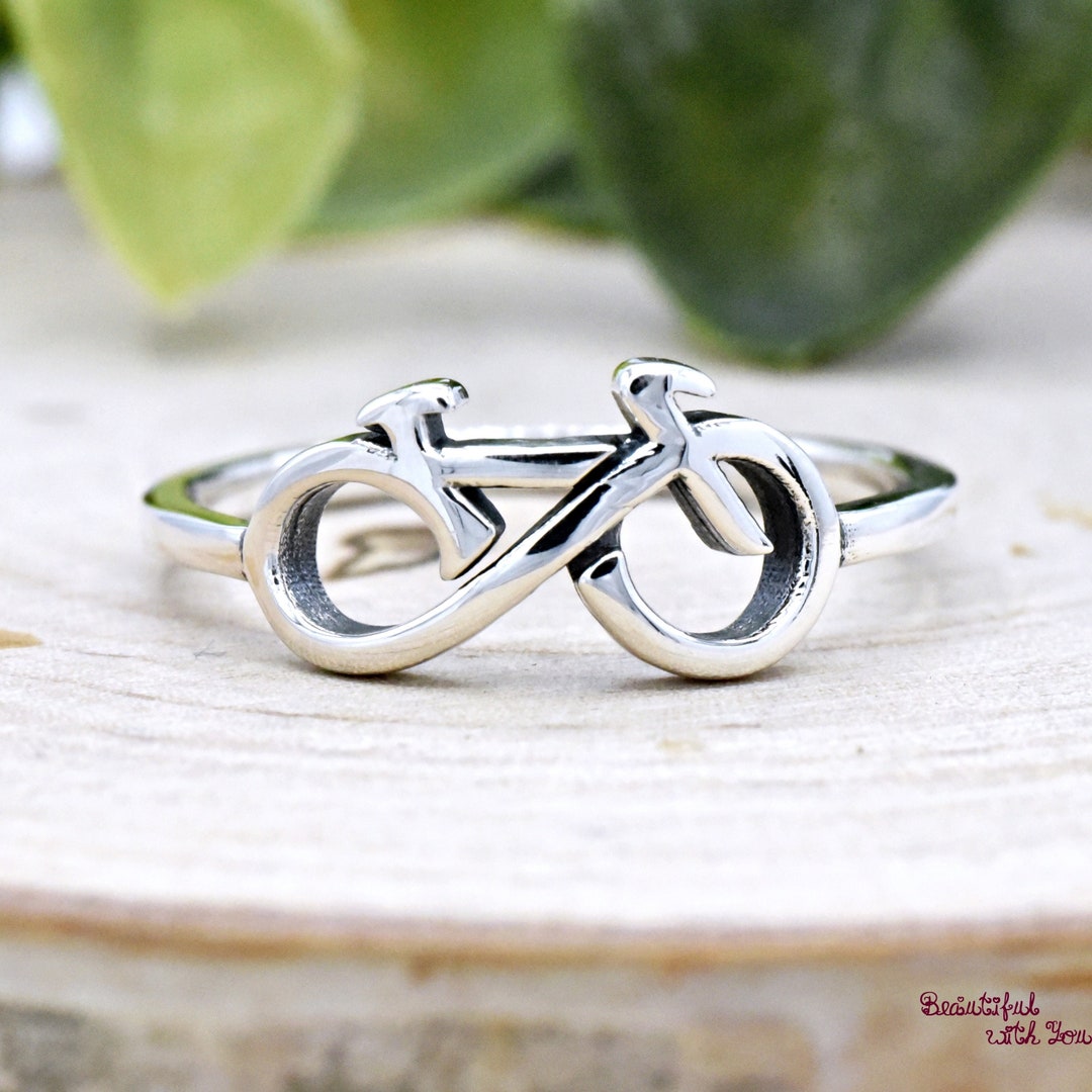 Bicycle Ring, Casual Ladies Ring, Solid 925 Sterling Silver Bicycle ...