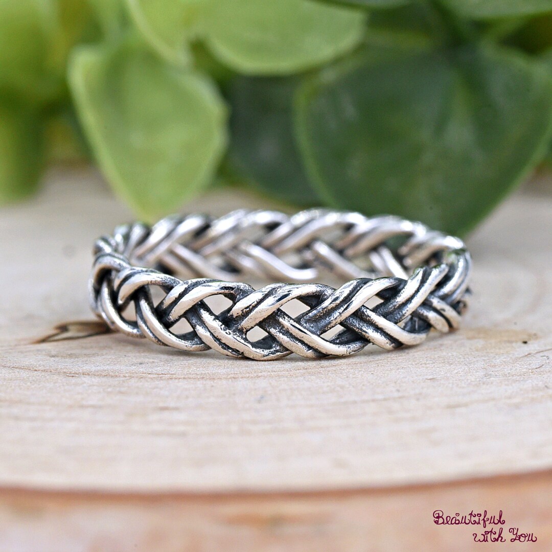 Celtic Braided Knot Eternity Ring Oxidized Solid 925 Sterling - Etsy
