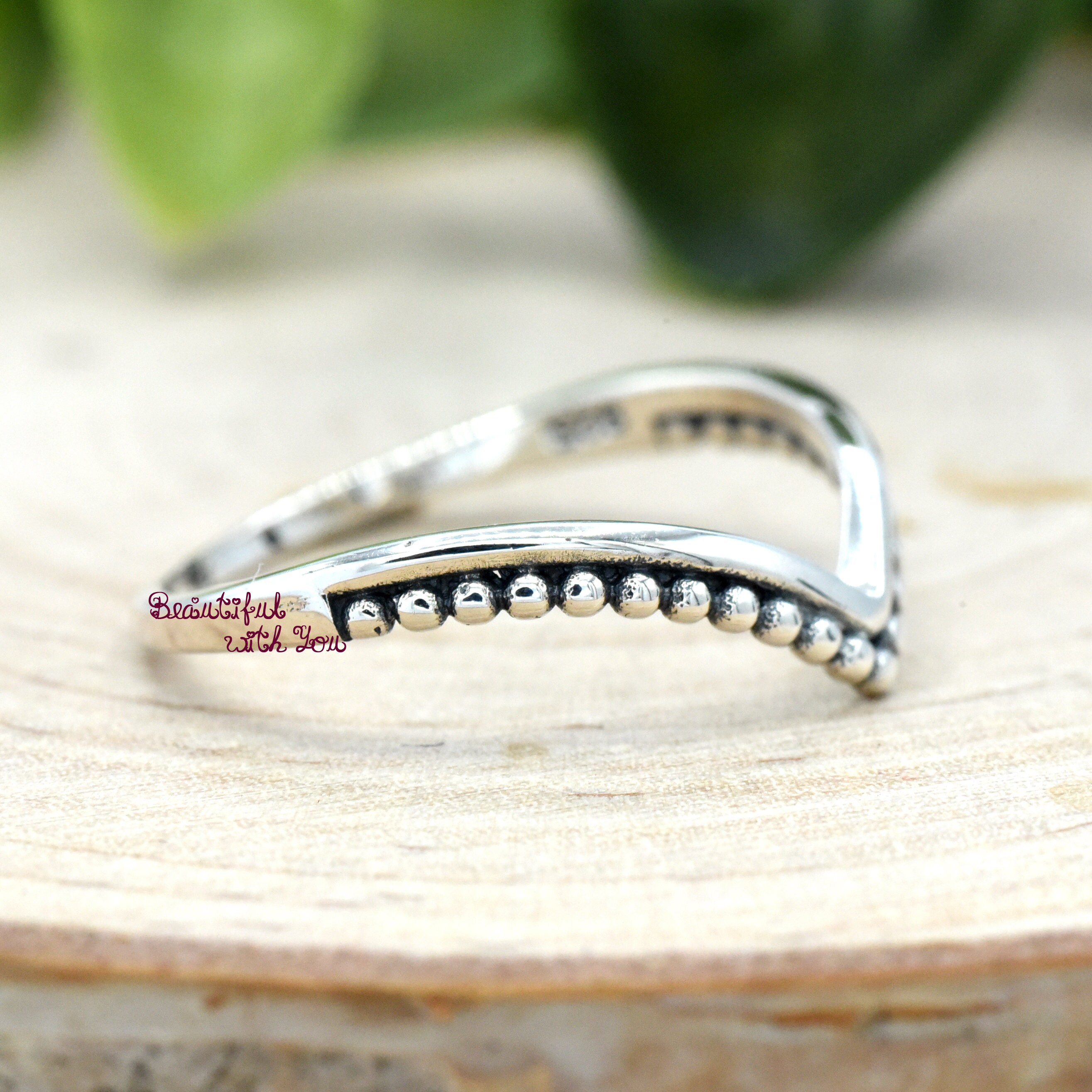 Double Layered Plain Bead Wishbone Thumb Ring Solid 925 - Etsy