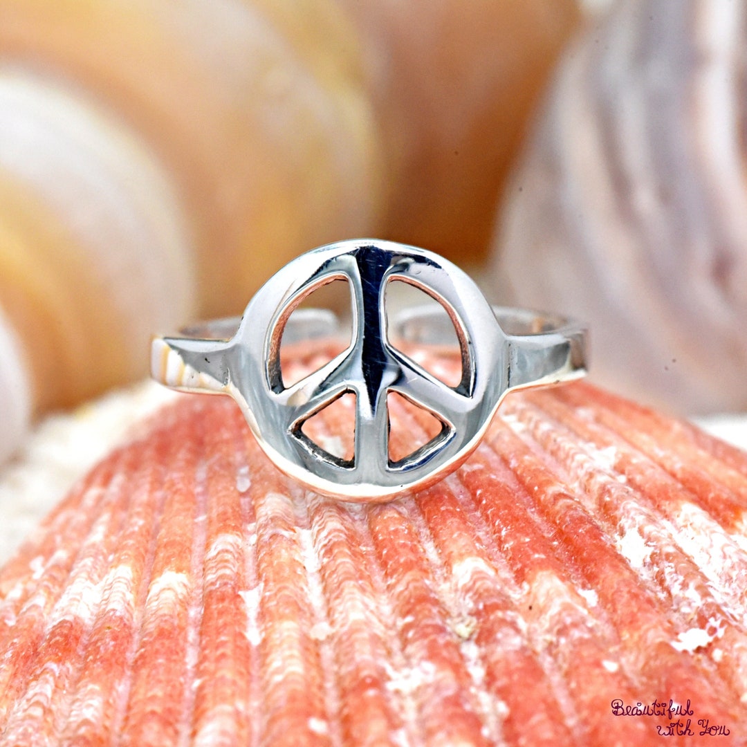 Minimalism Peace Sign Toe Ring Womens Simple Peace Toe Ring - Etsy