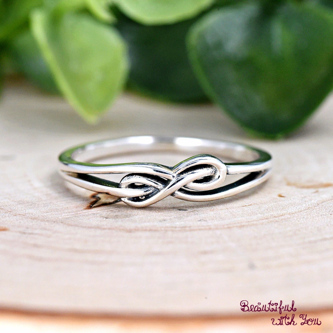 Minimalist Infinity Knot Promise Ring, Women's Statement Ring, Solid ...