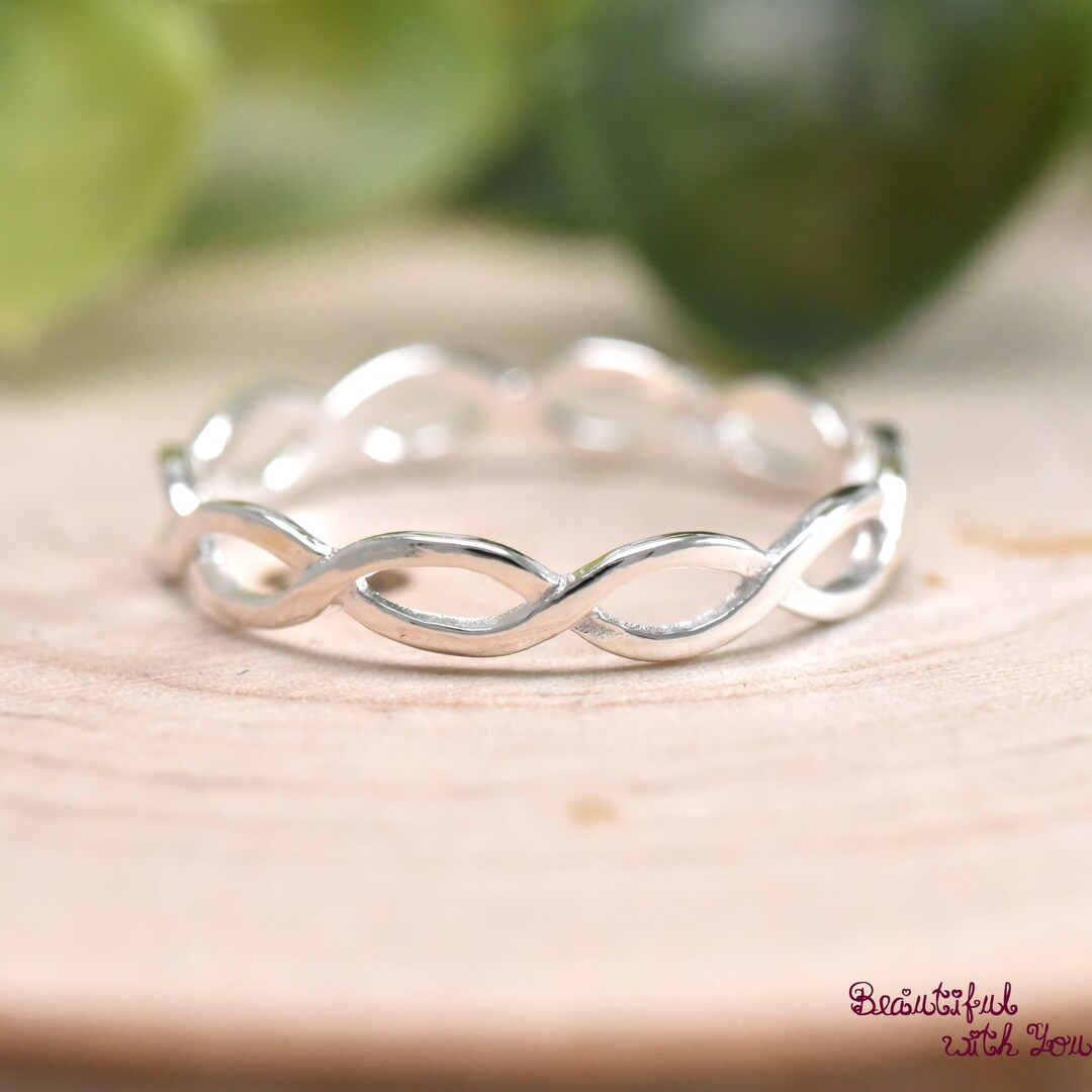 Minimalist Celtic Braided Wire Ring Sterling Silver 3mm - Etsy