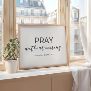 Pray Without Ceasing Large Christian Faith Scripture Wall Art for ...