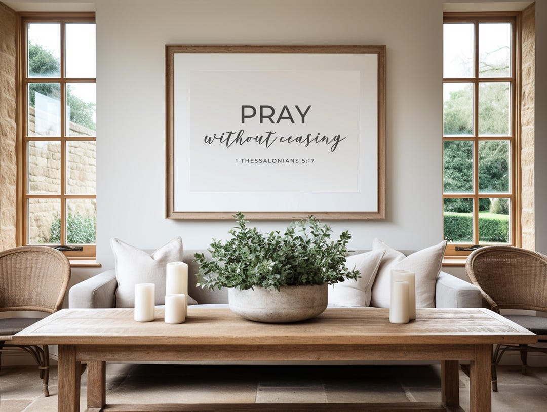 Pray Without Ceasing Large Christian Faith Scripture Wall Art for ...