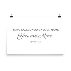 I Have Called You by Name Isaiah 43 1 Over the Bed Wall Decor Scripture ...