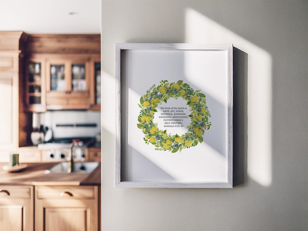 Fruit of the Spirit Lemon Wreath Printable Popular Christian Signs and ...