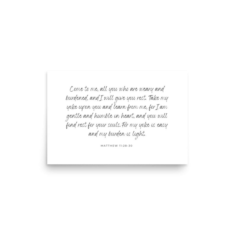 Matthew 11 28 Jesus Quotes Come to Me All Who Are Weary Bedroom ...