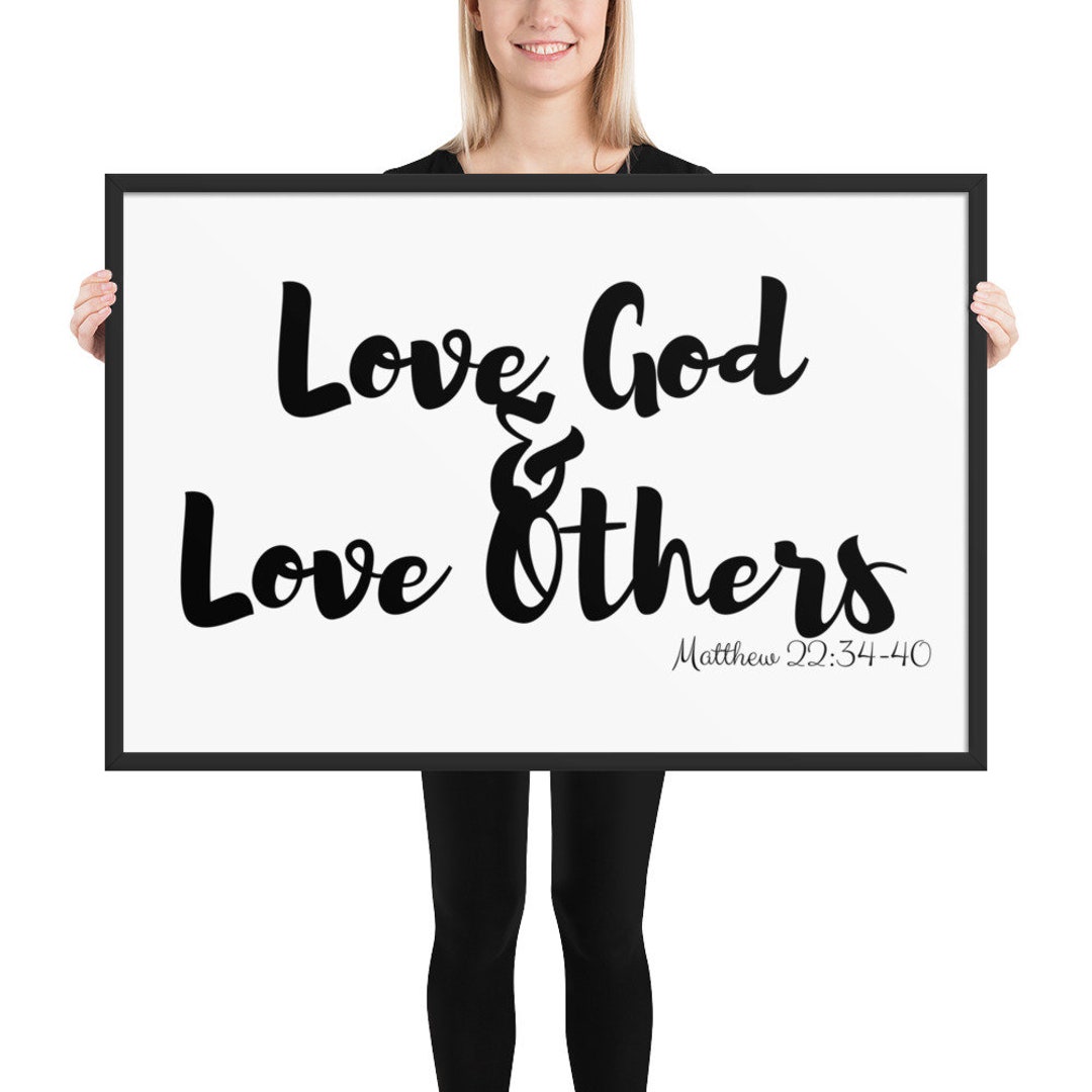 Love God Love People Modern Christian Art FRAMED Bible Verse for Living ...