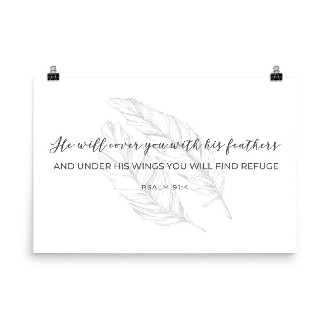 He Will Cover You With His Feathers Psalms 91 Living Room Wall Art or ...