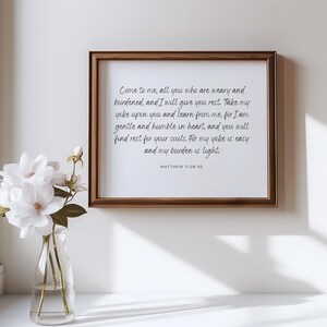 Matthew 11 28 Jesus Quotes Come to Me All Who Are Weary Bedroom ...