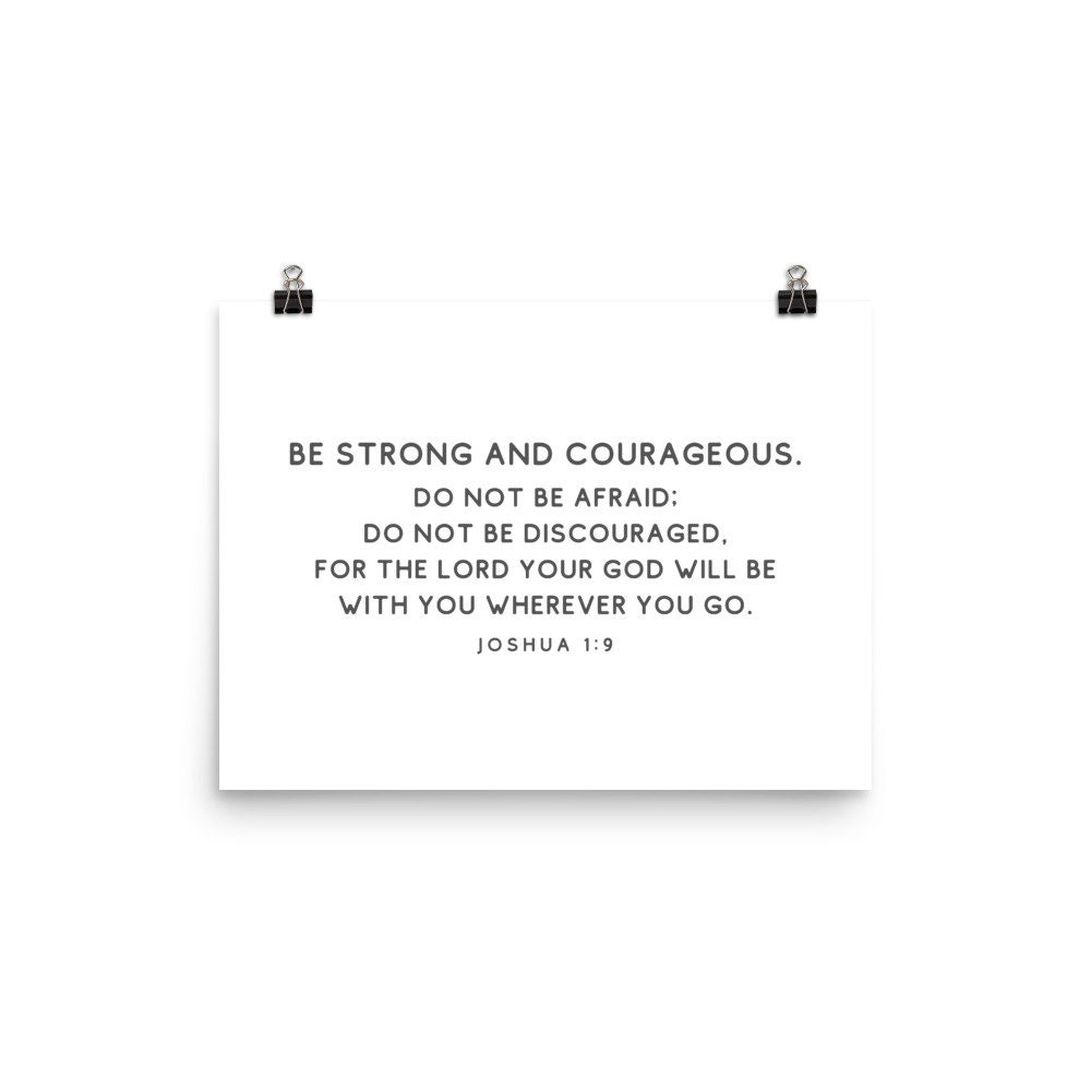 Joshua 1 9 Poster, Bible Verse Wall Art for Nursery, Bible Verse Wall ...