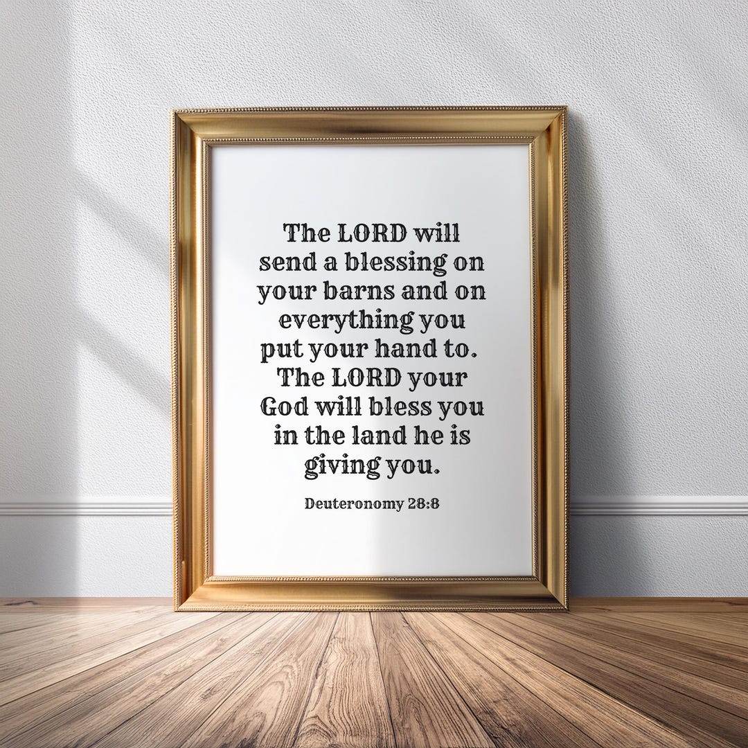 Deuteronomy 28 8 Gods Blessings Christianity Bible Verse Barn Printable ...