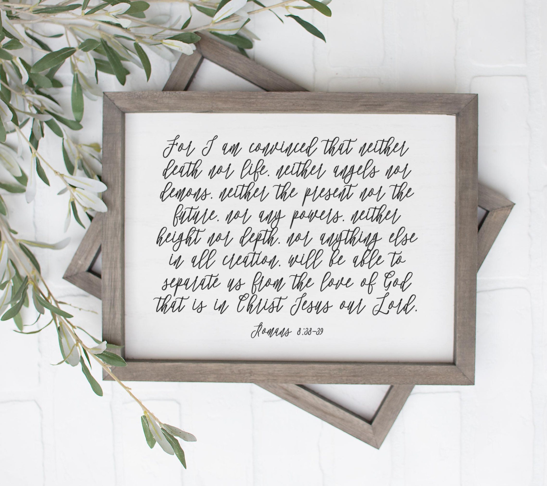 Romans 8 38-39, Bible Verse Wall Art Printable, Recovery Gifts, Love ...