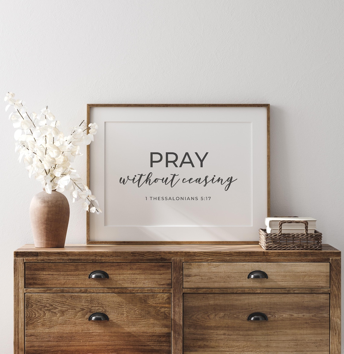Pray Without Ceasing Large Christian Faith Scripture Wall Art for ...