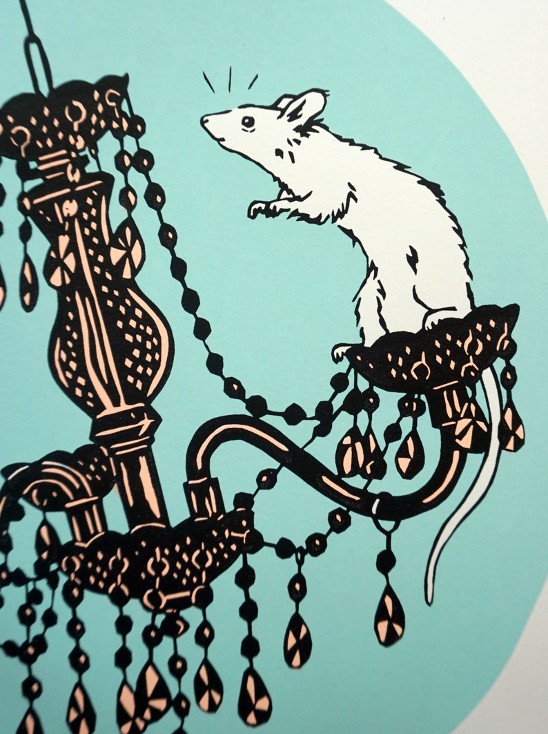 Raven and Rat Art Print: Three-color Screen Printing Graphics - Etsy