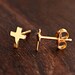 14K Rose Gold Round Stud Screw Back Earrings, Children Girls Womens ...