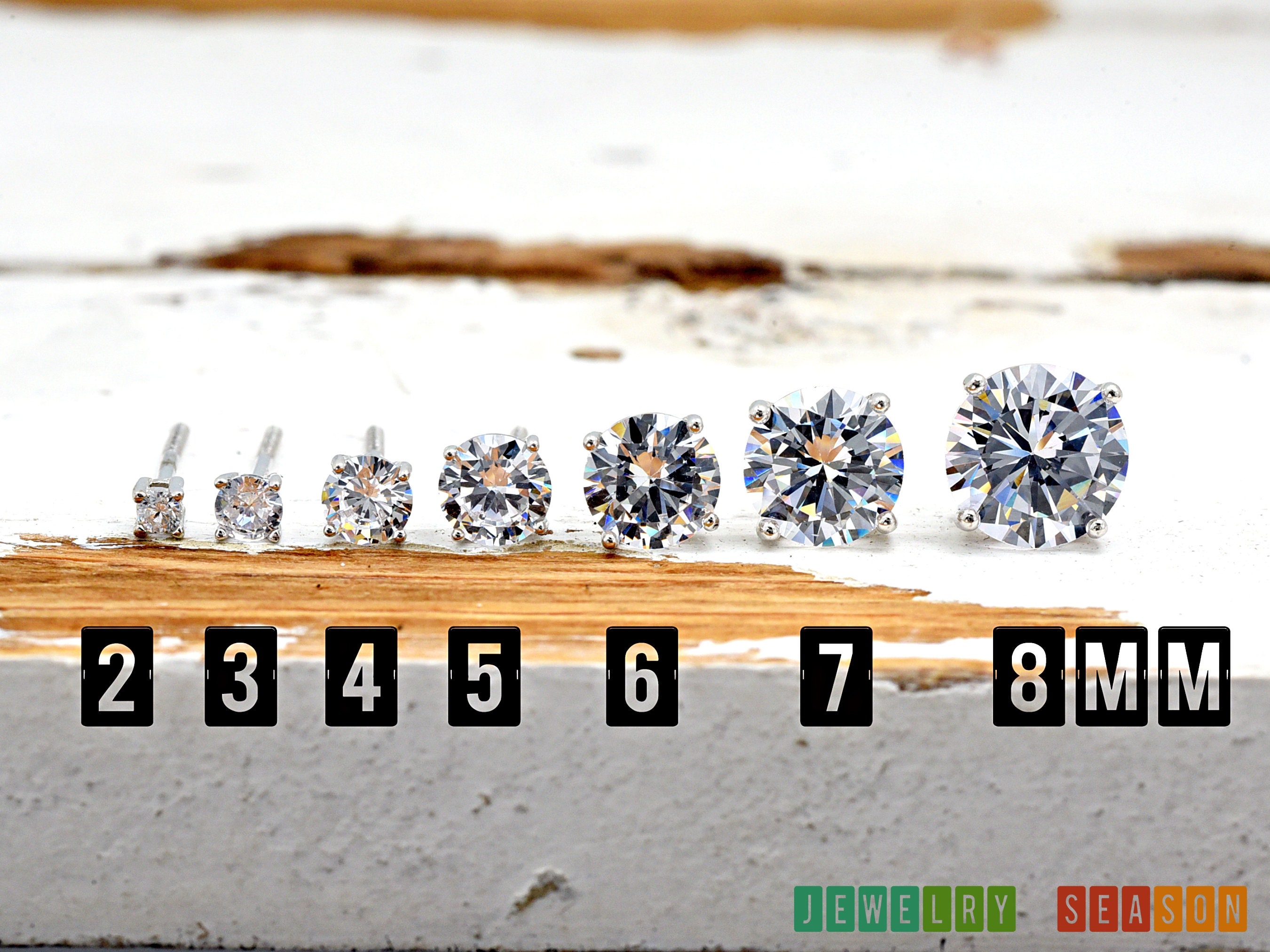 Solid 925 Sterling Silver Threaded Post Screw Back Earrings 2mm 3mm 4mm ...