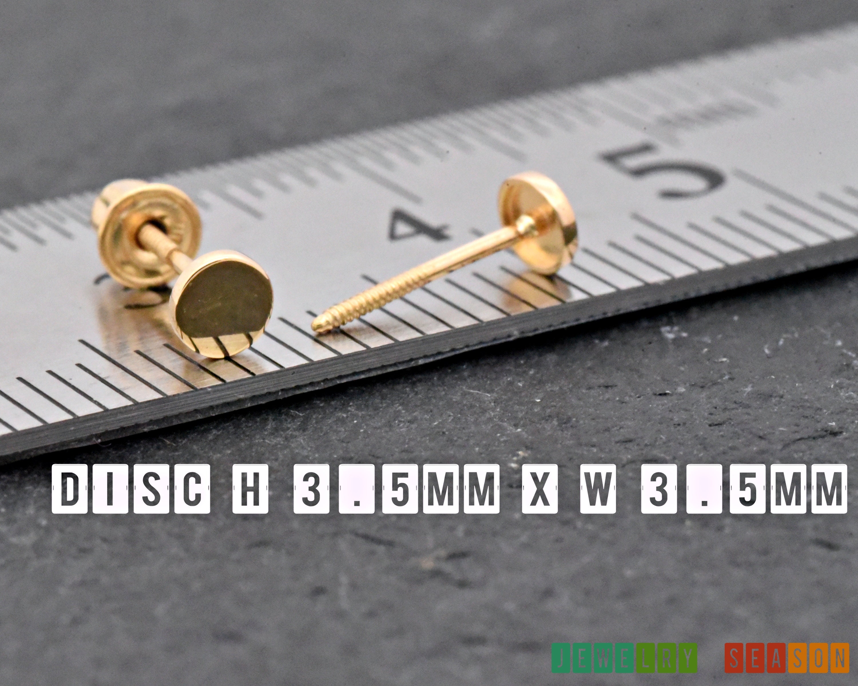 3mm Tiny Round Flat Disc Earrings 14k Gold 3mm Disk Stud - Etsy