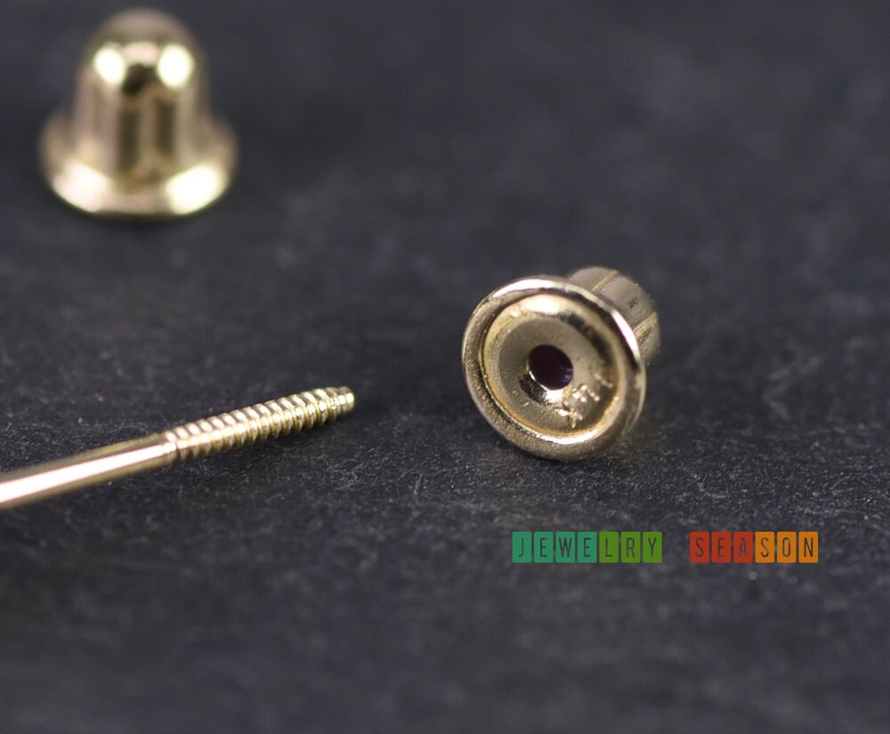 Solid 14K Yellow Gold Stud Screw Back Earrings 2mm 3mm 4mm 5mm - Etsy