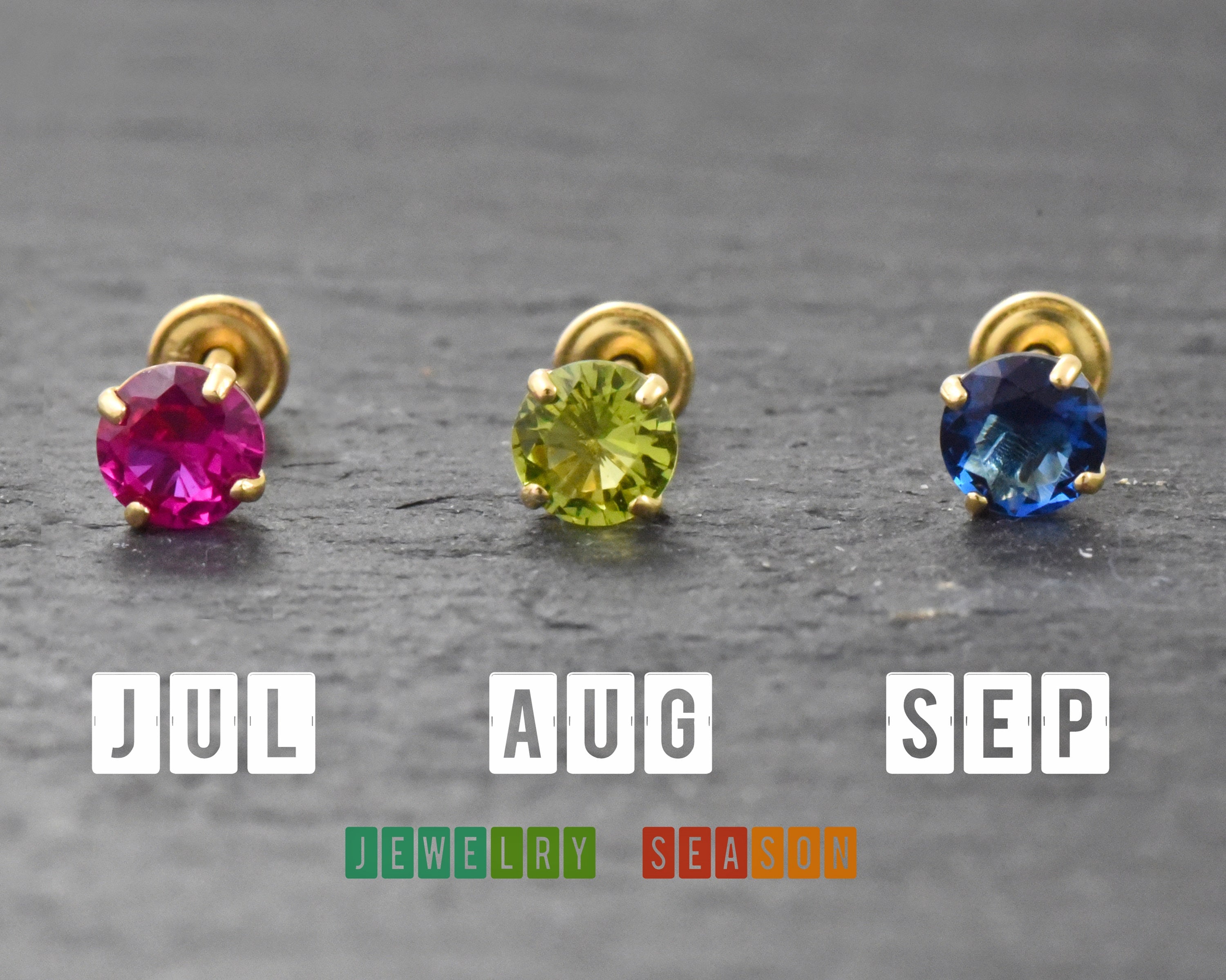 Womens Girls Childrens Birthstone Earrings Earrings for Kids | Etsy