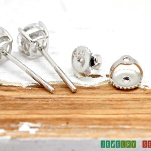 Solid 925 Sterling Silver Threaded Post Screw Back Earrings 2mm 3mm 4mm ...