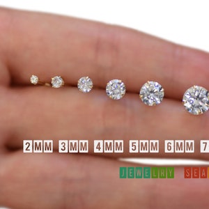 14K Rose Gold Round Stud Screw Back Earrings, Children Girls Womens ...