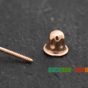 14K Rose Gold Round Stud Screw Back Earrings, Children Girls Womens ...