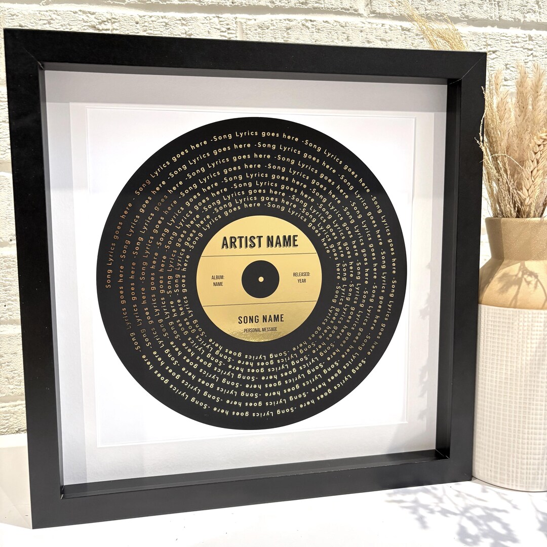 Custom Song Lyrics Record Print | Personalised Vinyl Art | Christmas ...